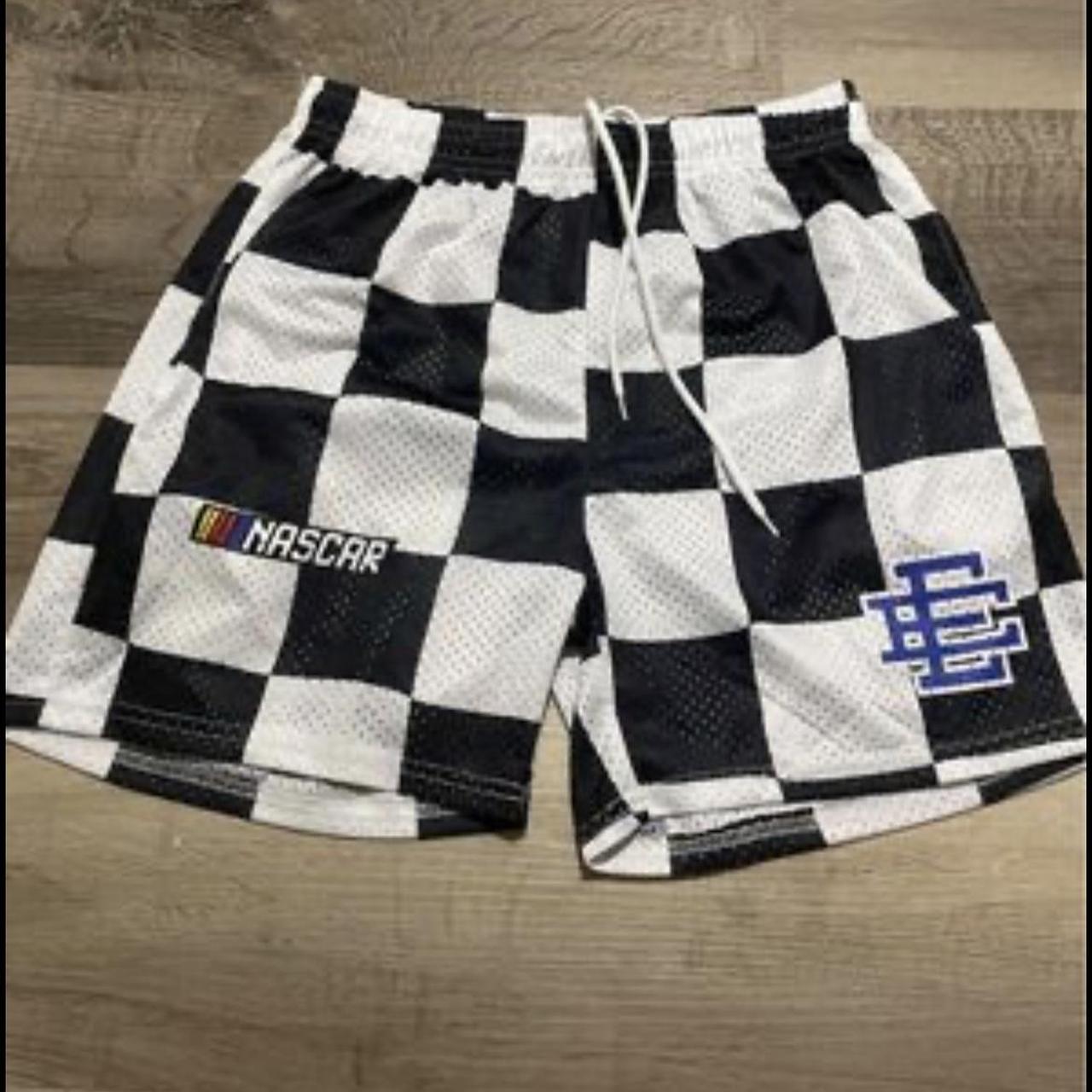 Eric Emanuel shorts Checkerboard NASCAR🏎️ Size s Dm... - Depop