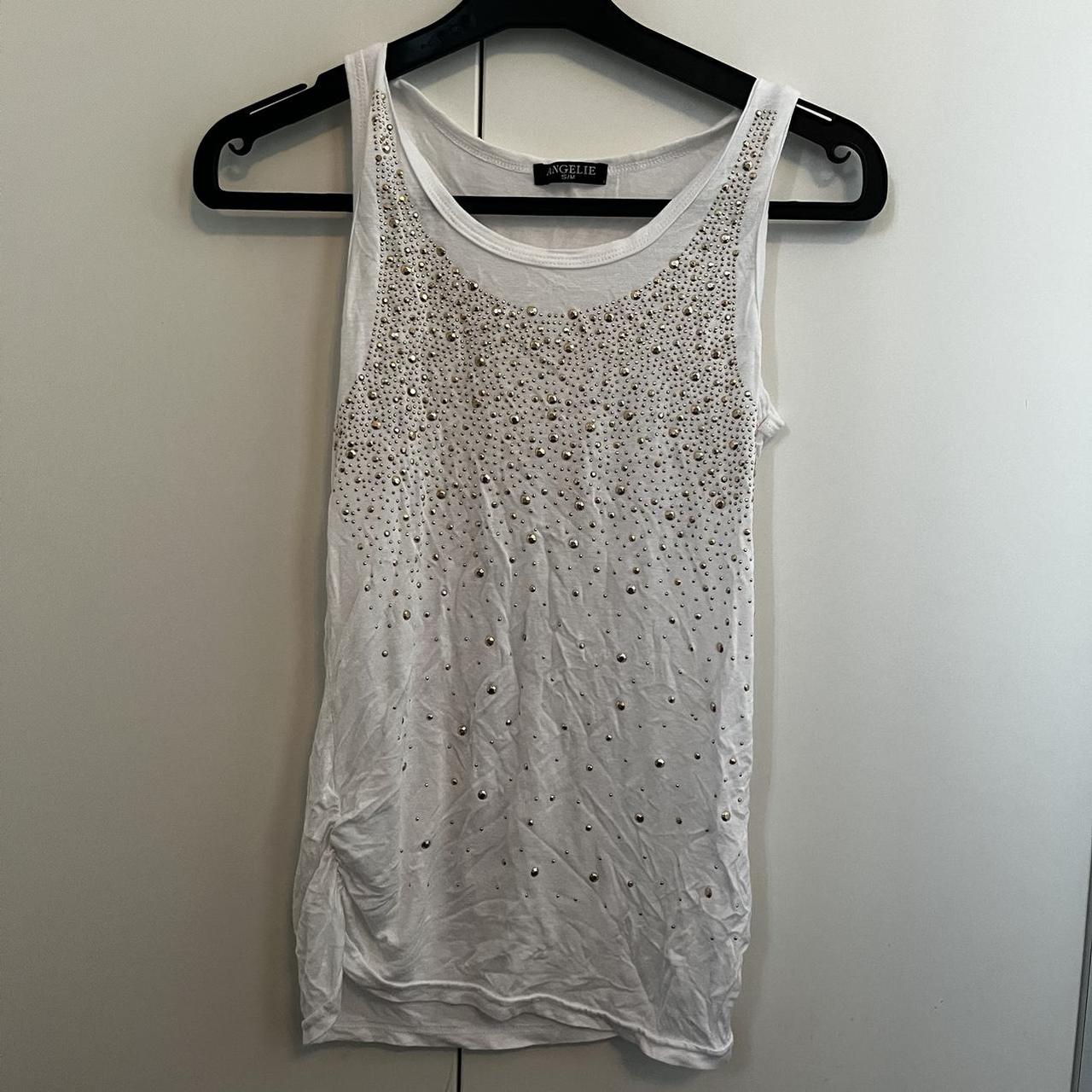 White top from angelie with gold gems on it and... - Depop