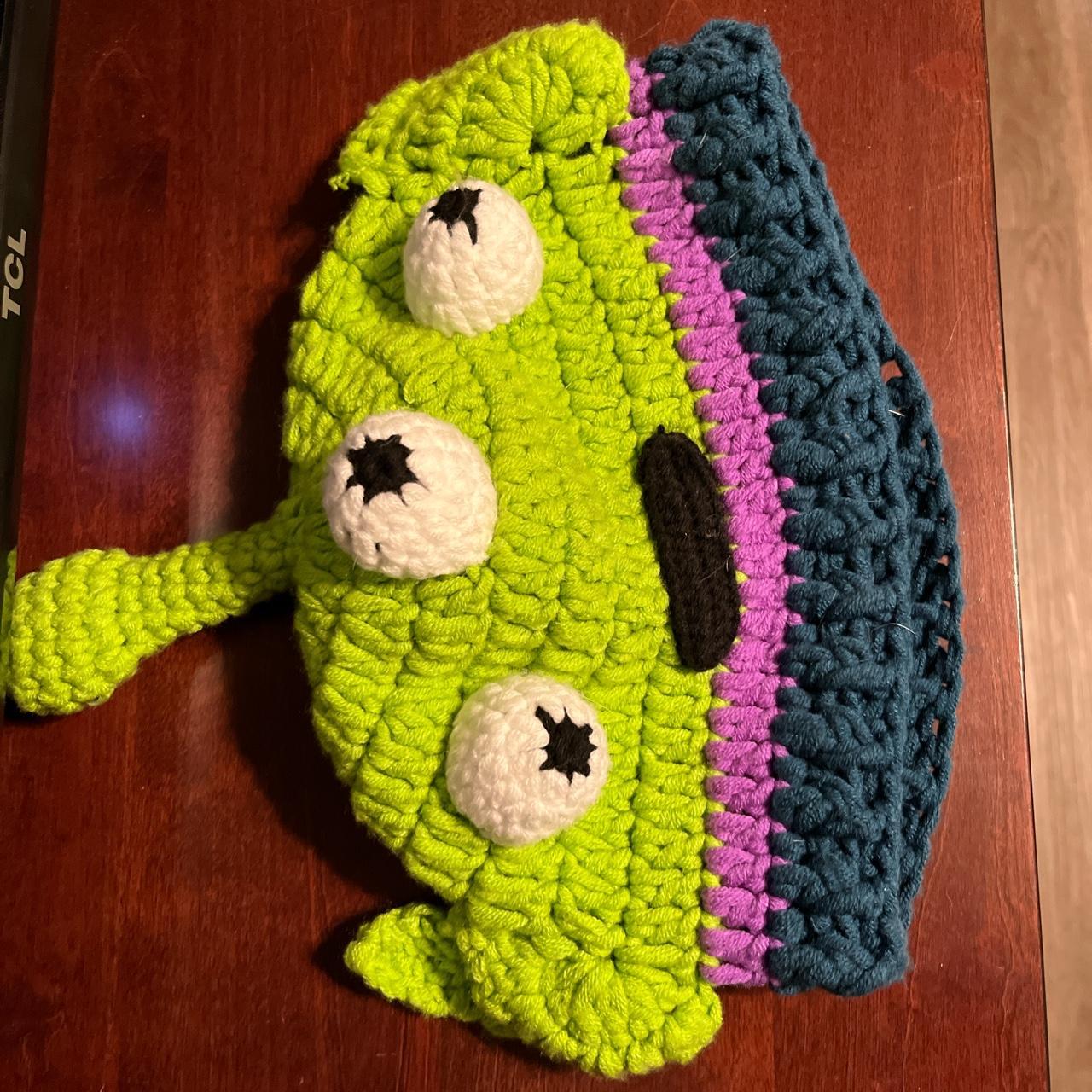 knitted toy story alien beanie! - Depop