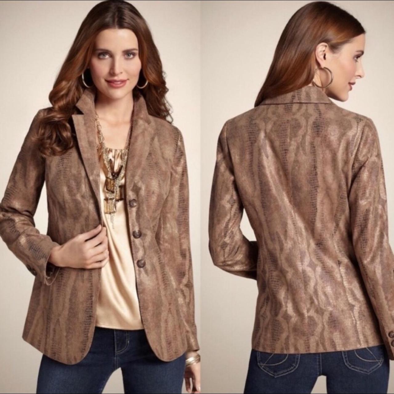 Chico's Brown Button Jacket Size 1 - Depop