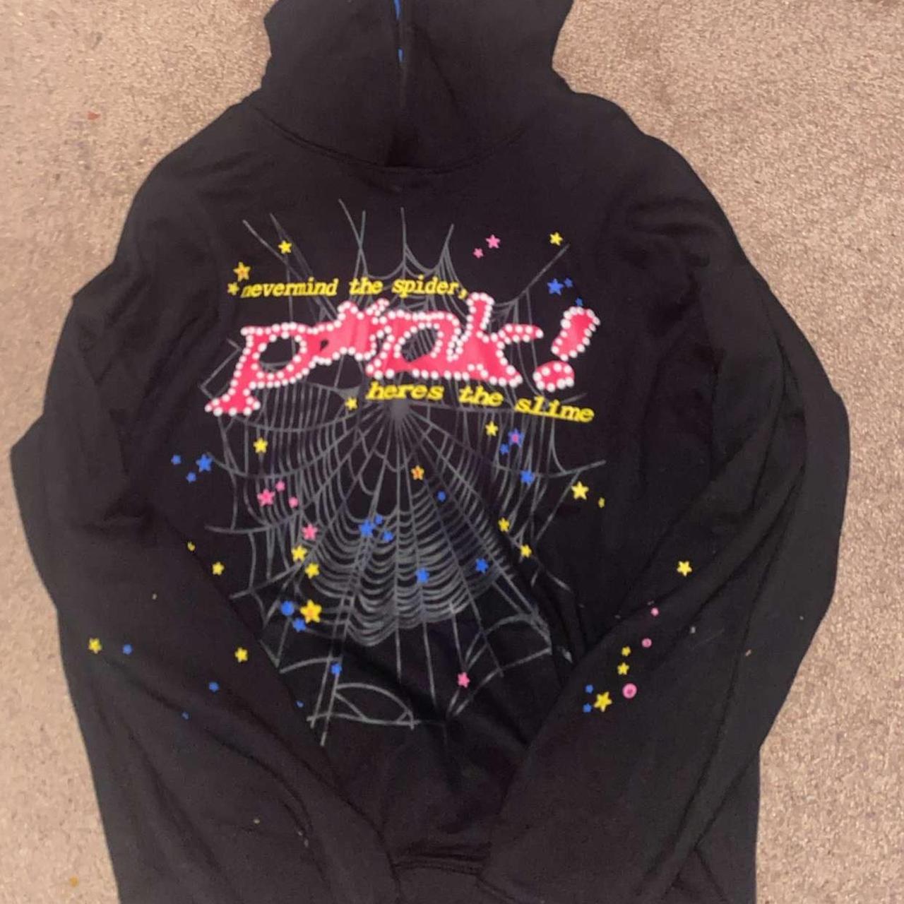 Sp5der P*nk Hoodie 'Black Spider Hoodie Pink #sp5der... | Depop