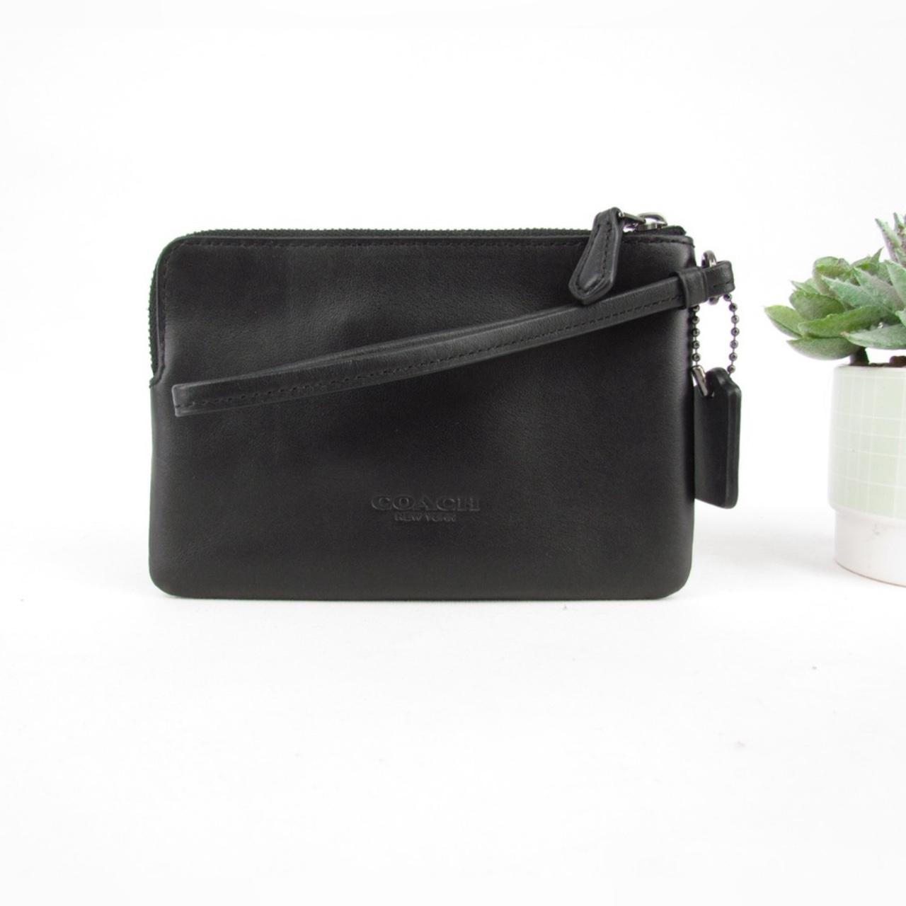 Coach Pacman Black Leather Wristlet - Depop