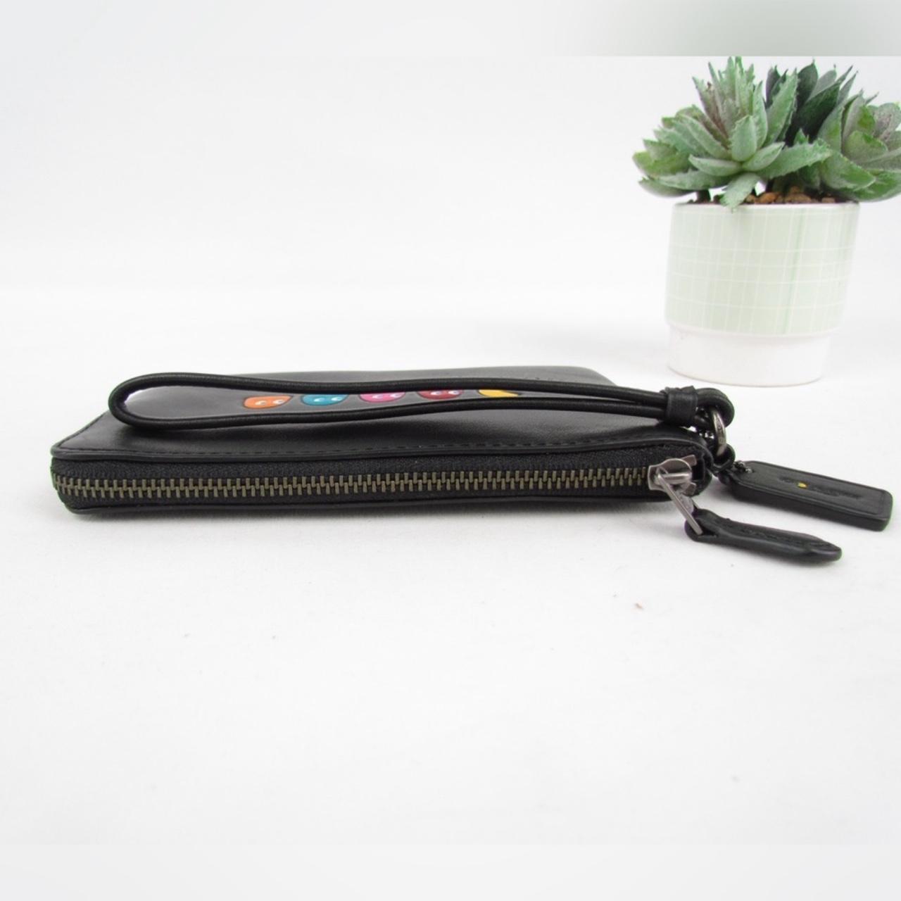 Coach Pacman Black Leather Wristlet - Depop