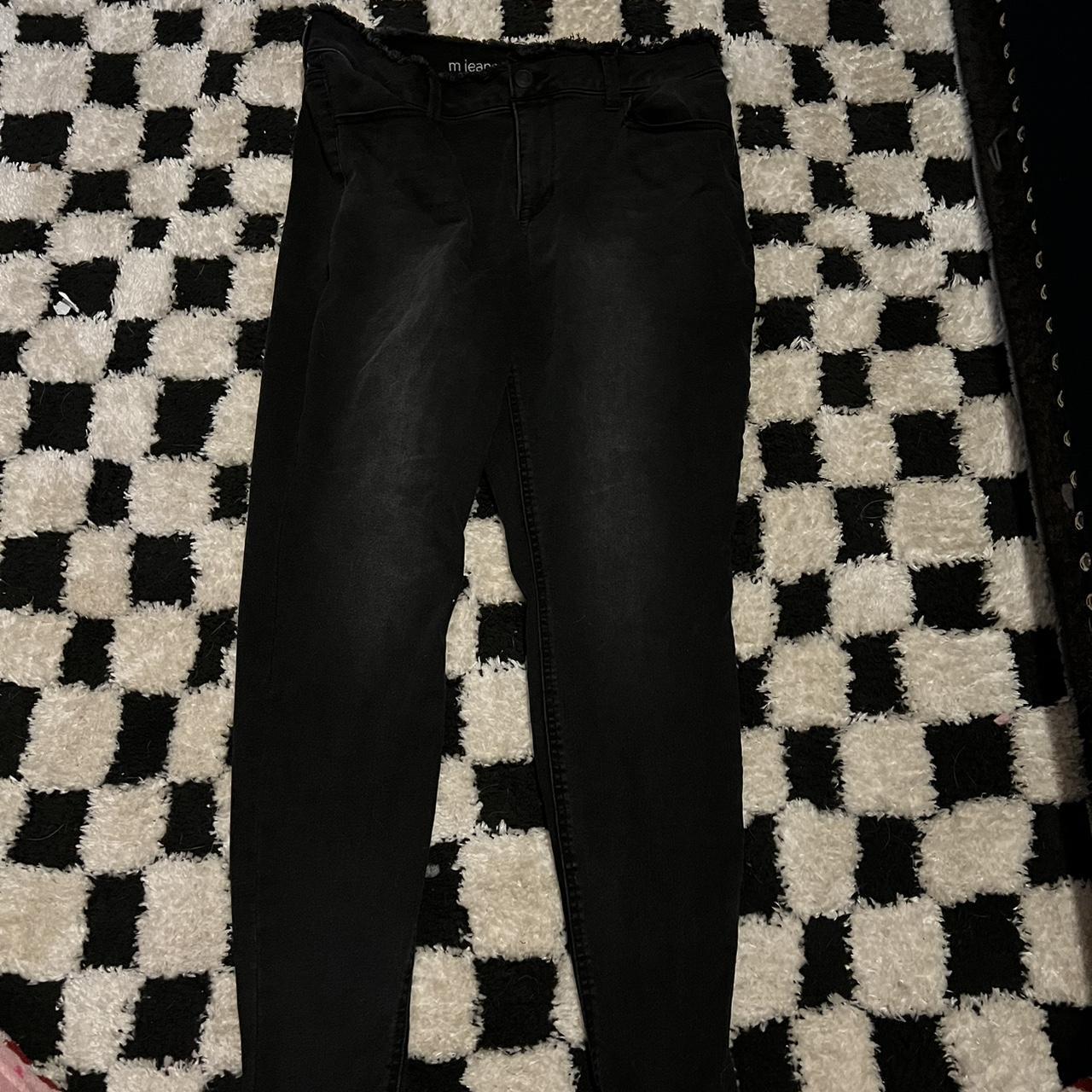 High rise black skinny jeans. Size L - Depop