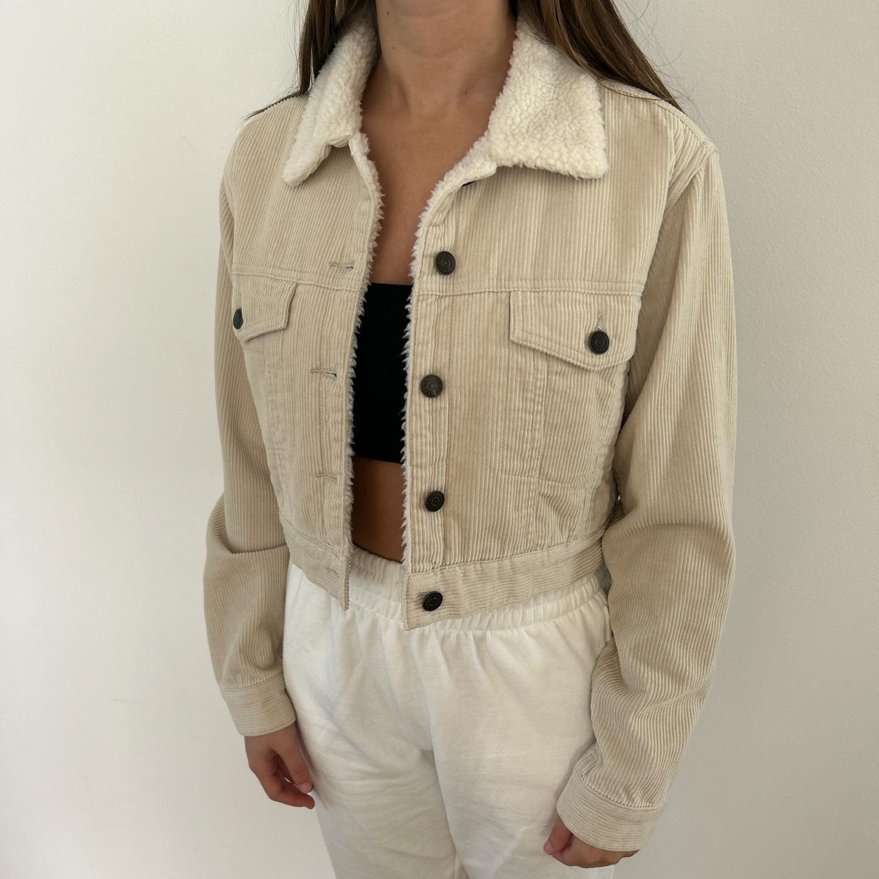 Women's White and Cream Jacket | Depop
