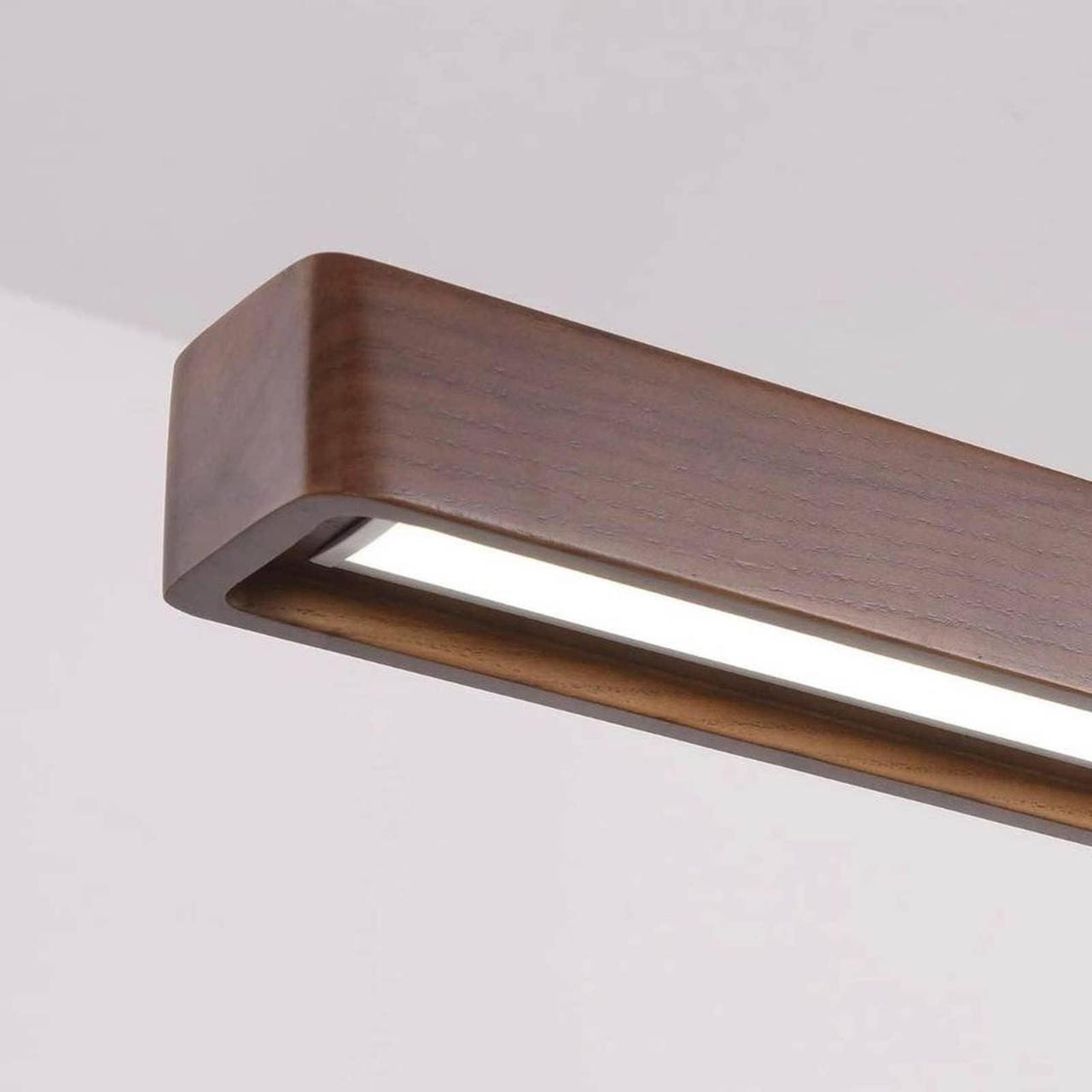 Modern wood linear pendant light fixture LED... - Depop