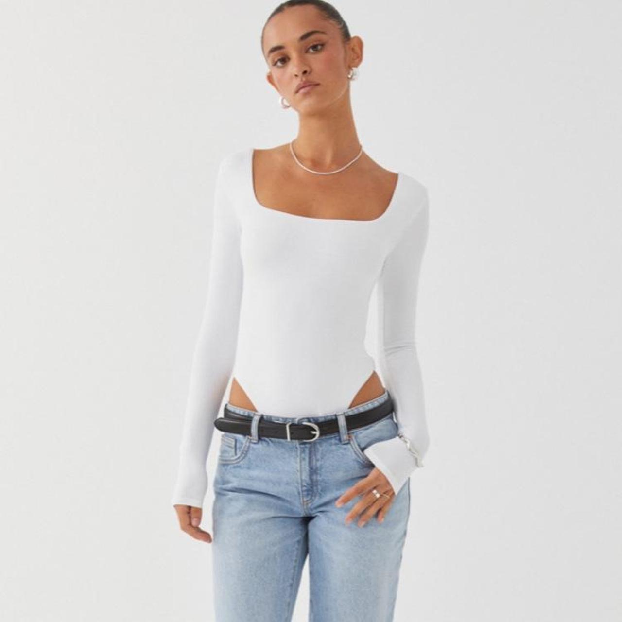 Supre Luxe Square Neck Long Sleeve Bodysuit - Depop