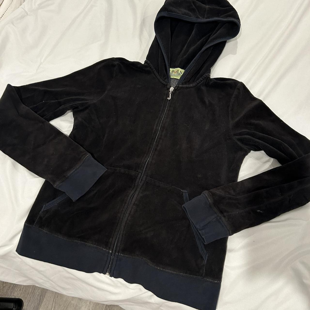 Black velvet juicy couture jacket Size large can... - Depop