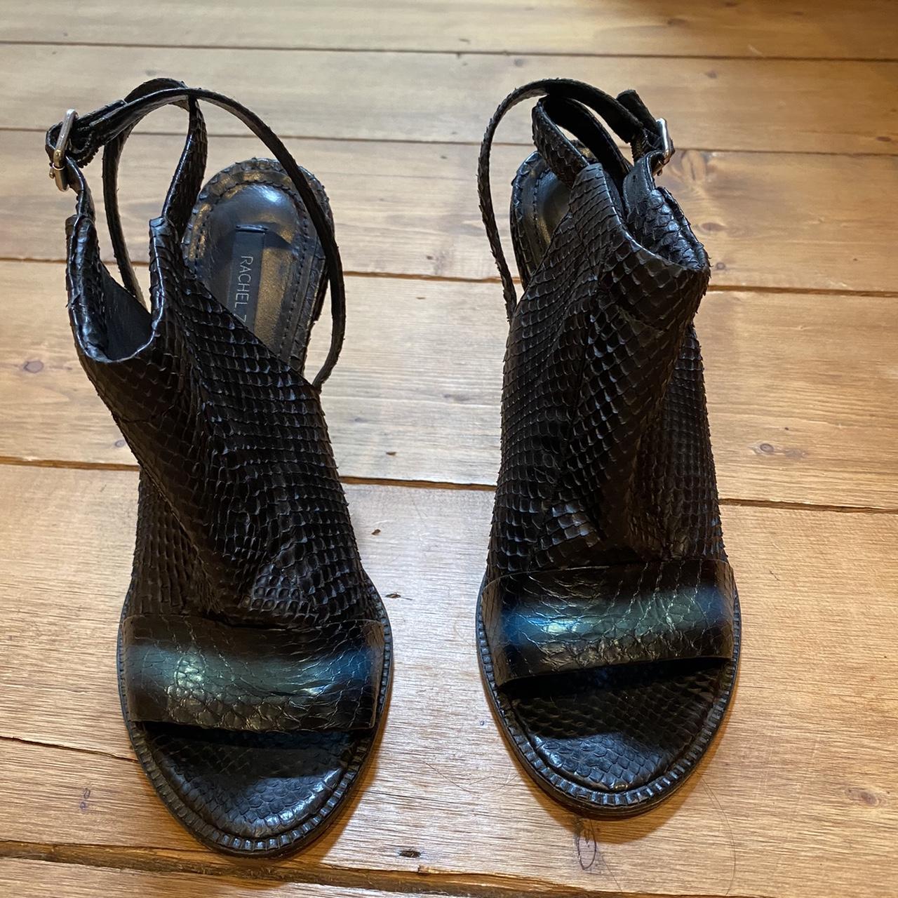 Womens snake skin black/iridescent blue Rachel Zoe... - Depop