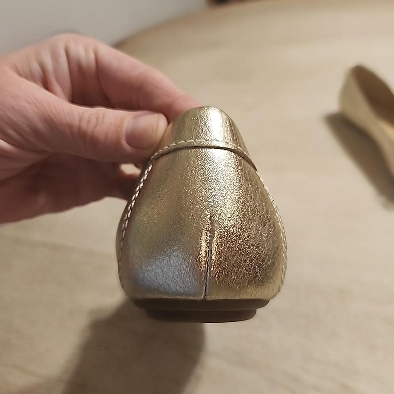 Talbot's Becca Gold Metallic Driving Moccasins With... | Depop