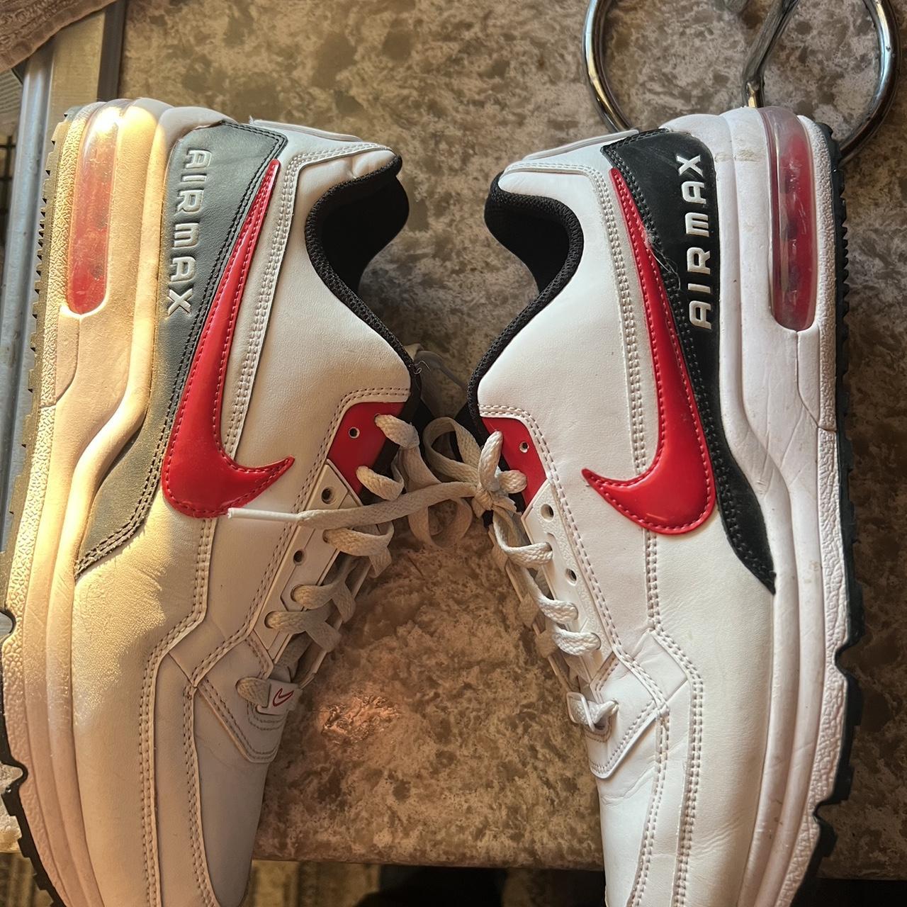 nike size 10 mens air max red black - Depop