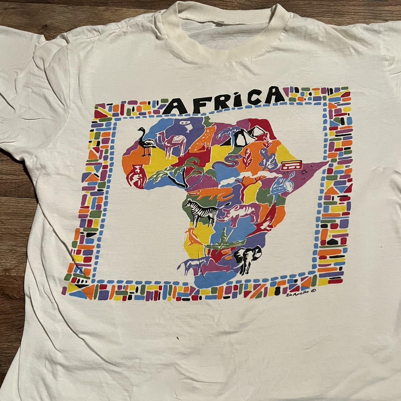 Mens Africa graphic shirt mens size L - Depop