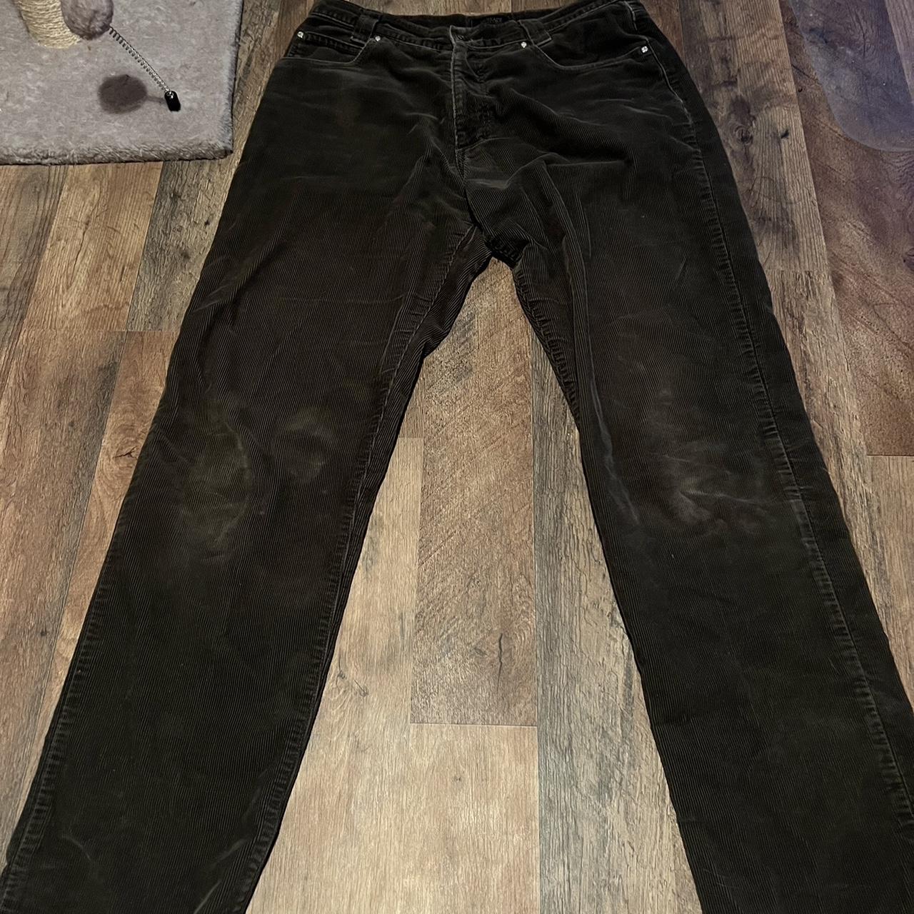 Versace Mens Olive green corduroy pants mens size... - Depop