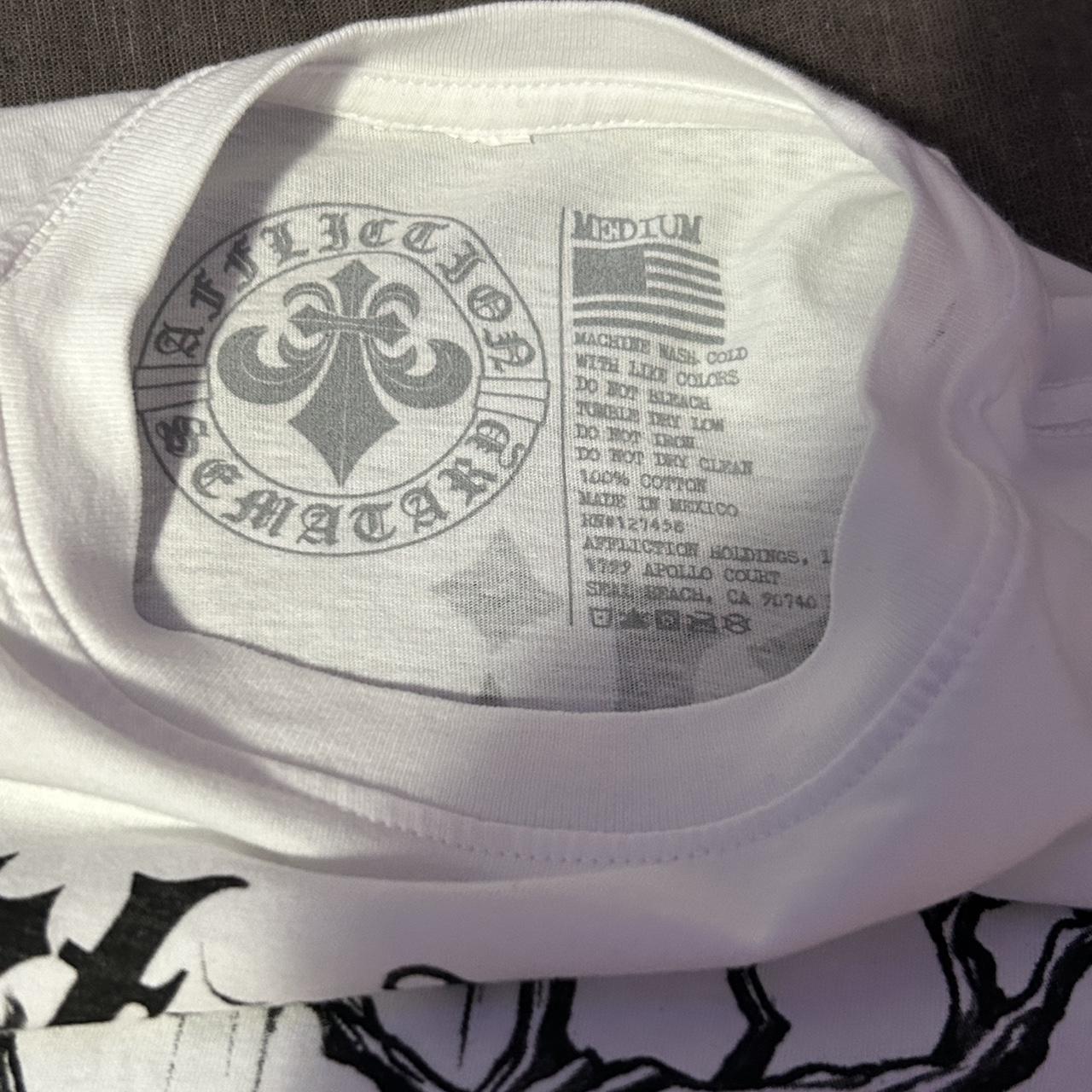 white harold affliction x haunted mound shirt size m... | Depop