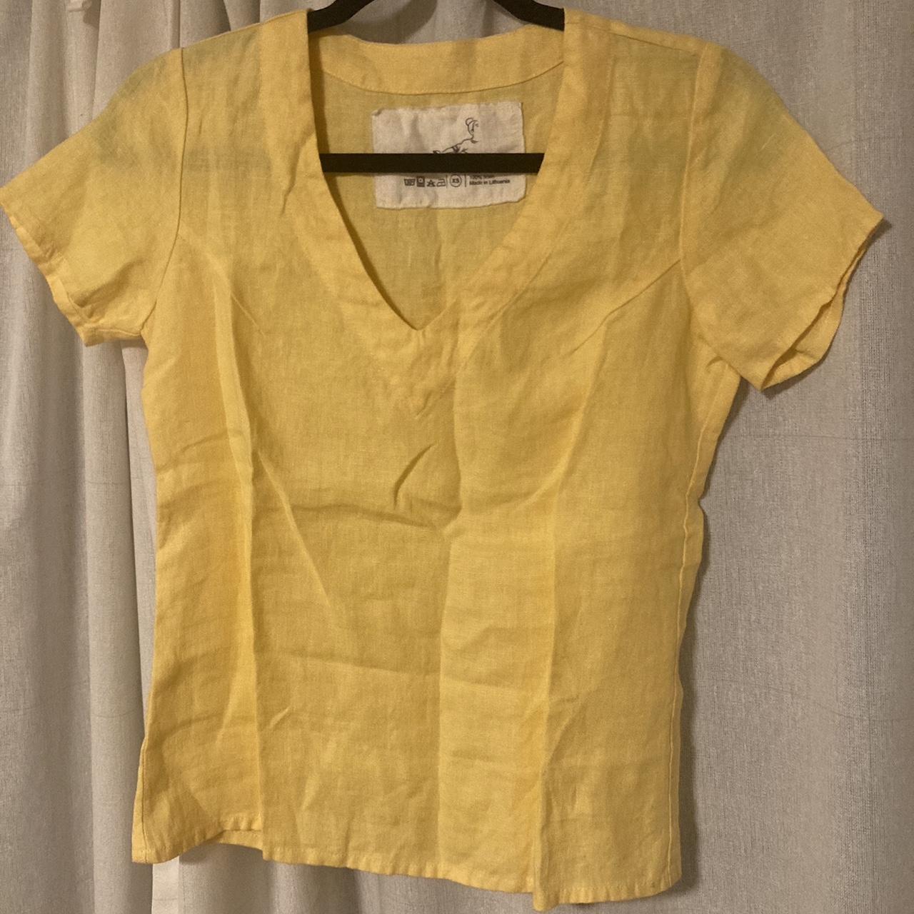 Never worn bright yellow Not Perfect Linen brand... - Depop