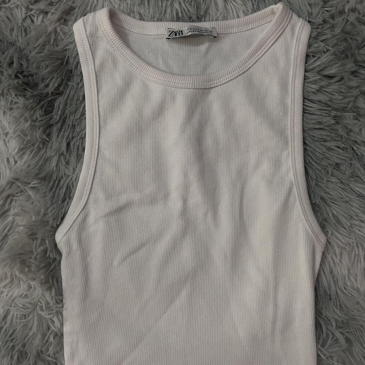 ZARA 🤍💟 basic white tank- could pair with jeans... - Depop