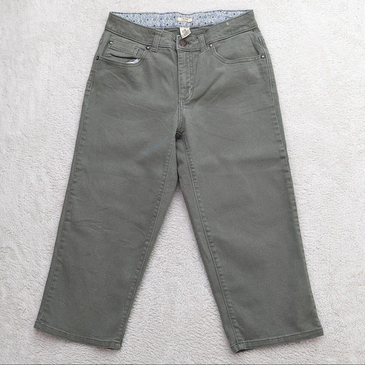 Womens Izod Relaxed Fit Khaki Green Chino 3/4 Length... - Depop