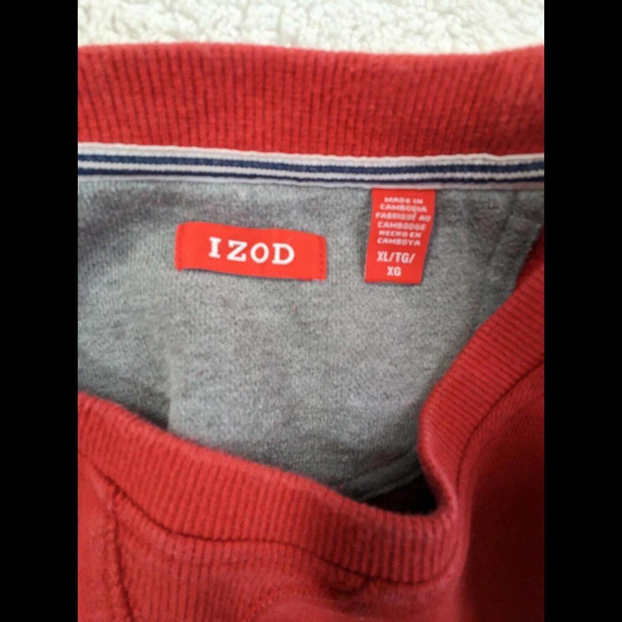Izod Mens Jumper Red Sweater Cotton Crew Neck... - Depop