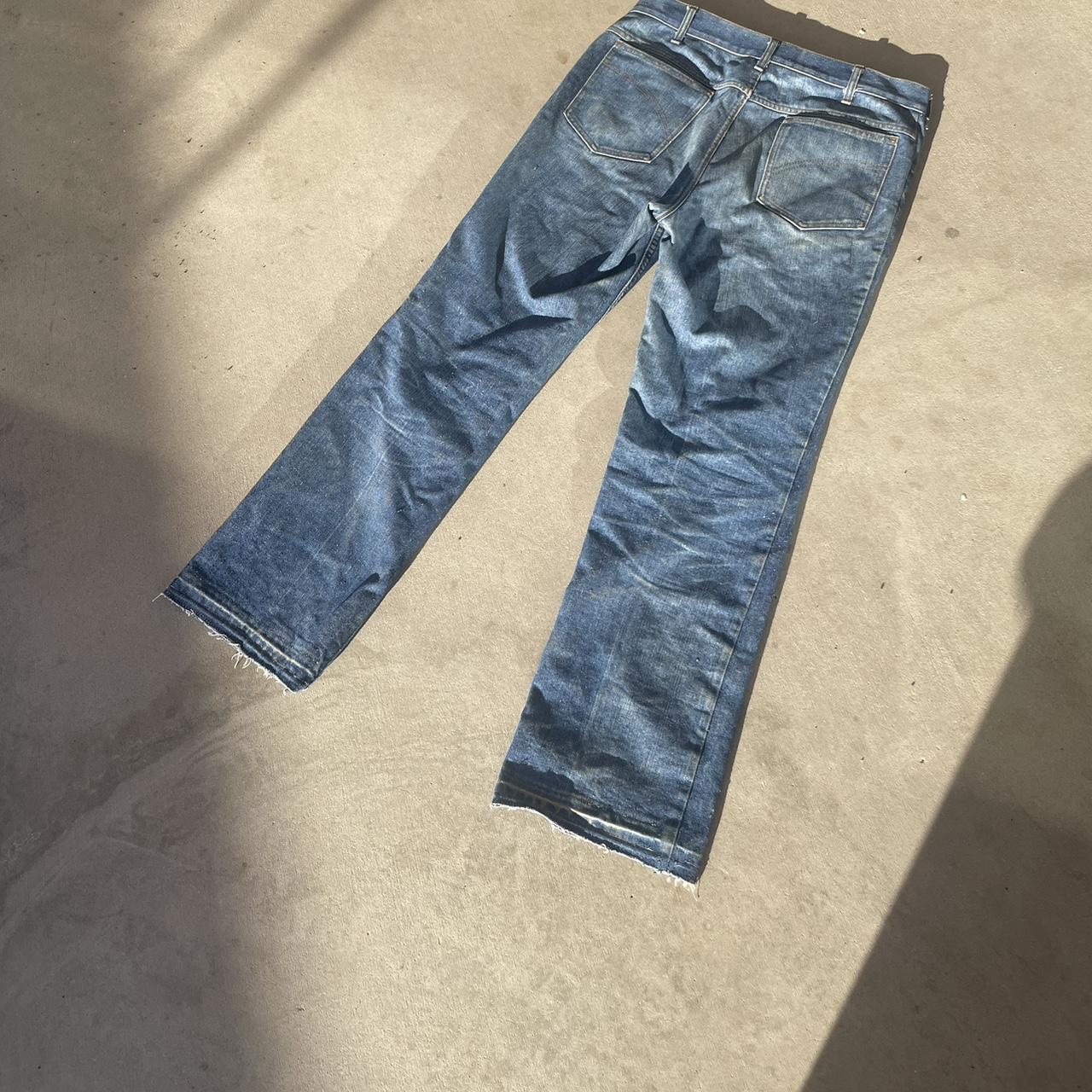 Vintage acid washed blue denims fit like... | Depop