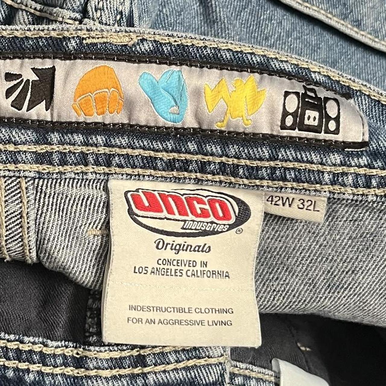 dark stone rolling jncos 42/30 cut at bottom for... - Depop