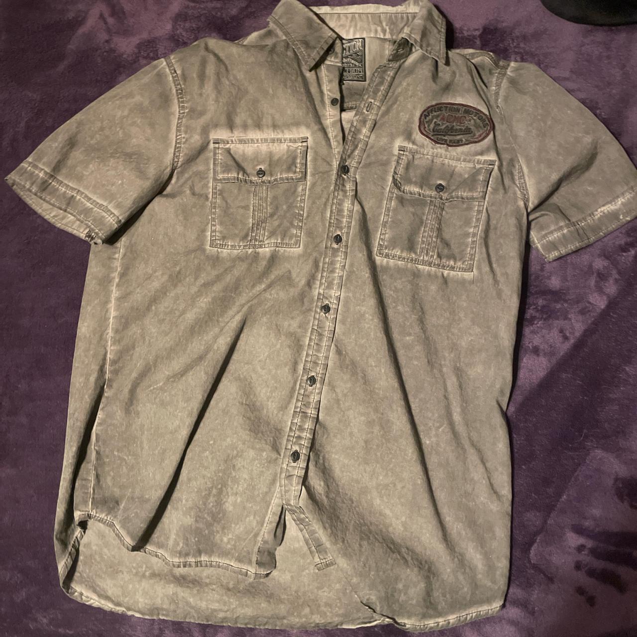 |AFFLICTION MOTORS BUTTON UP... - Depop