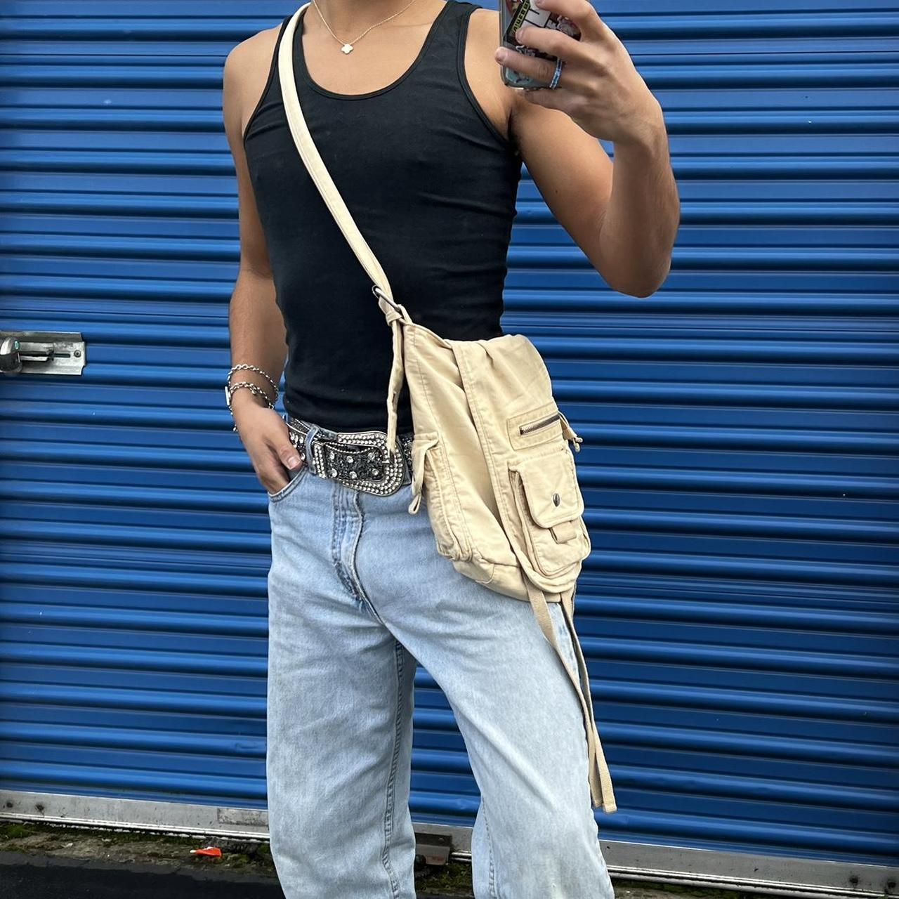 Tan Y2K Messenger Cross Body Bag ️y2k ️vintage... - Depop