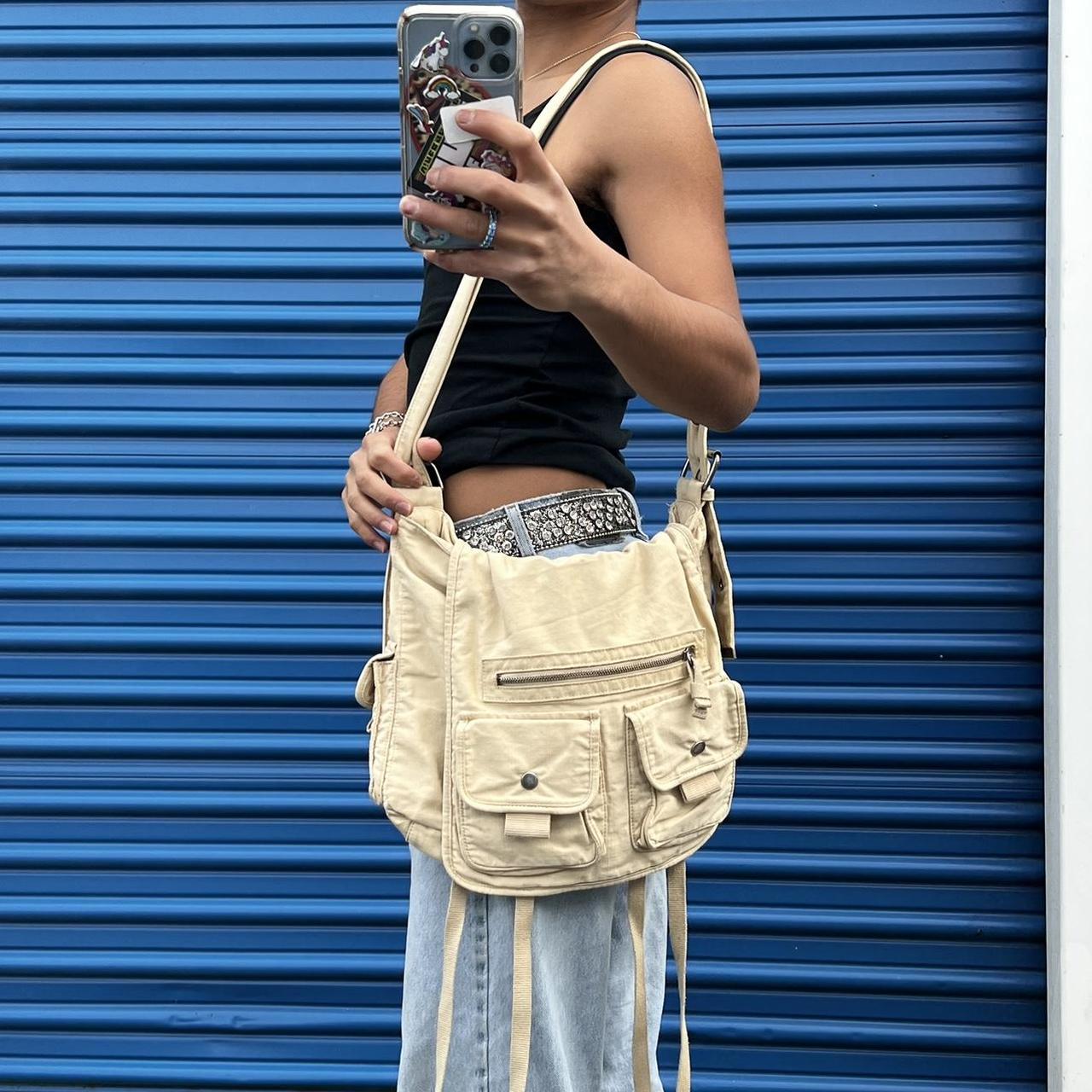 Tan Y2K Messenger Cross Body Bag ️y2k ️vintage... - Depop