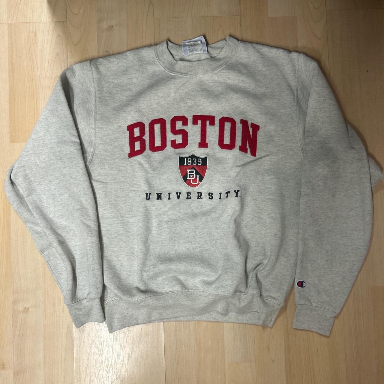Small Boston University Crewneck Sweater Rarely... - Depop