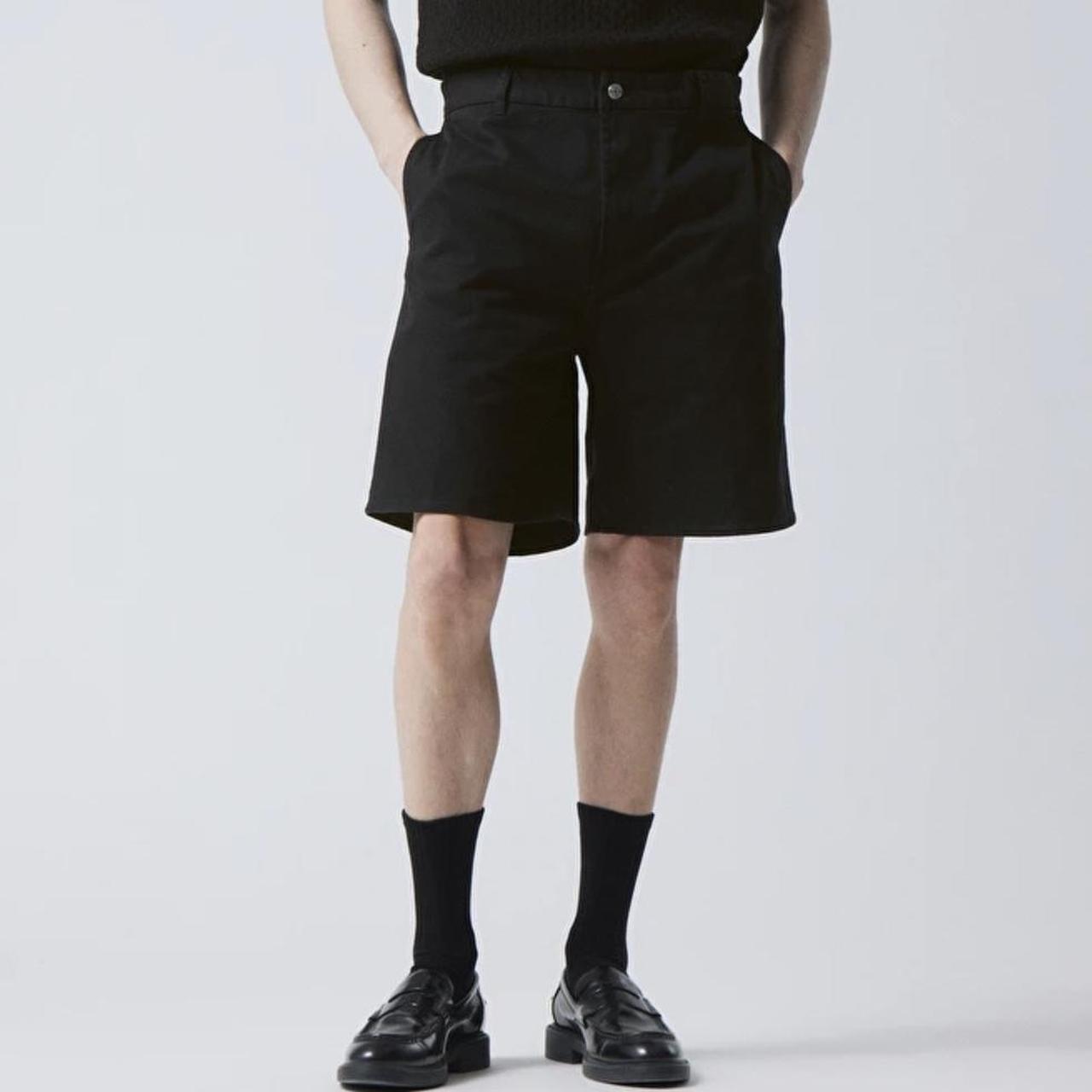 Weekday Ross Shorts Black Size 48 fits 32 waist 8”... - Depop