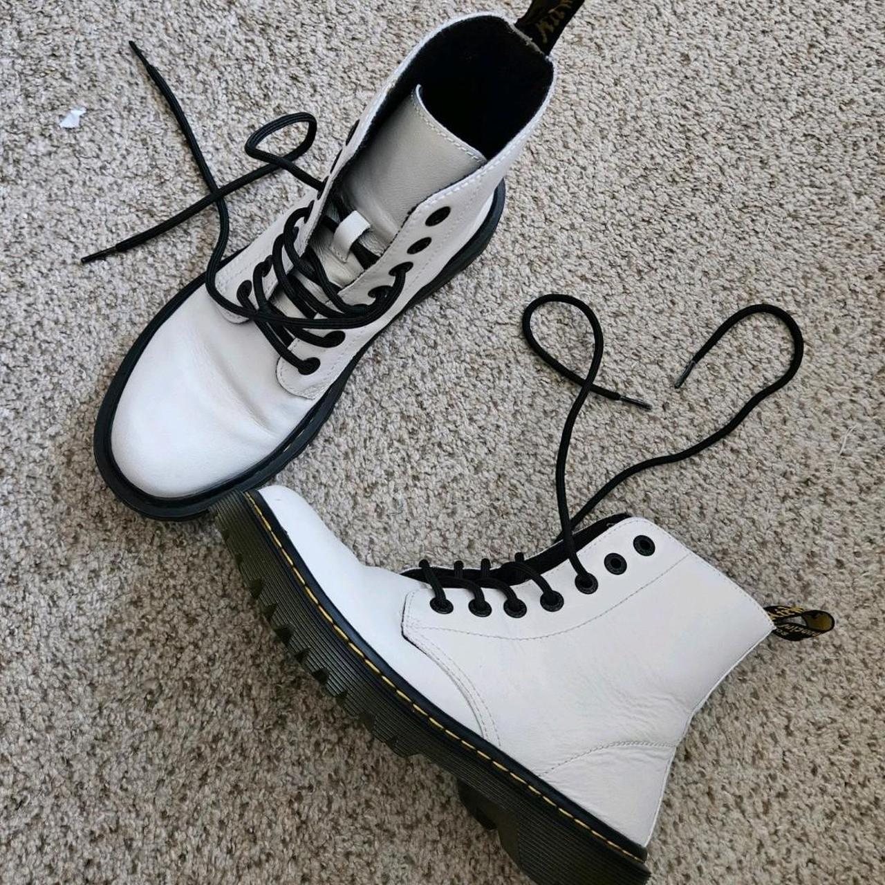Dr. Martens Launa Boots - White, Size 8 Bought,... - Depop