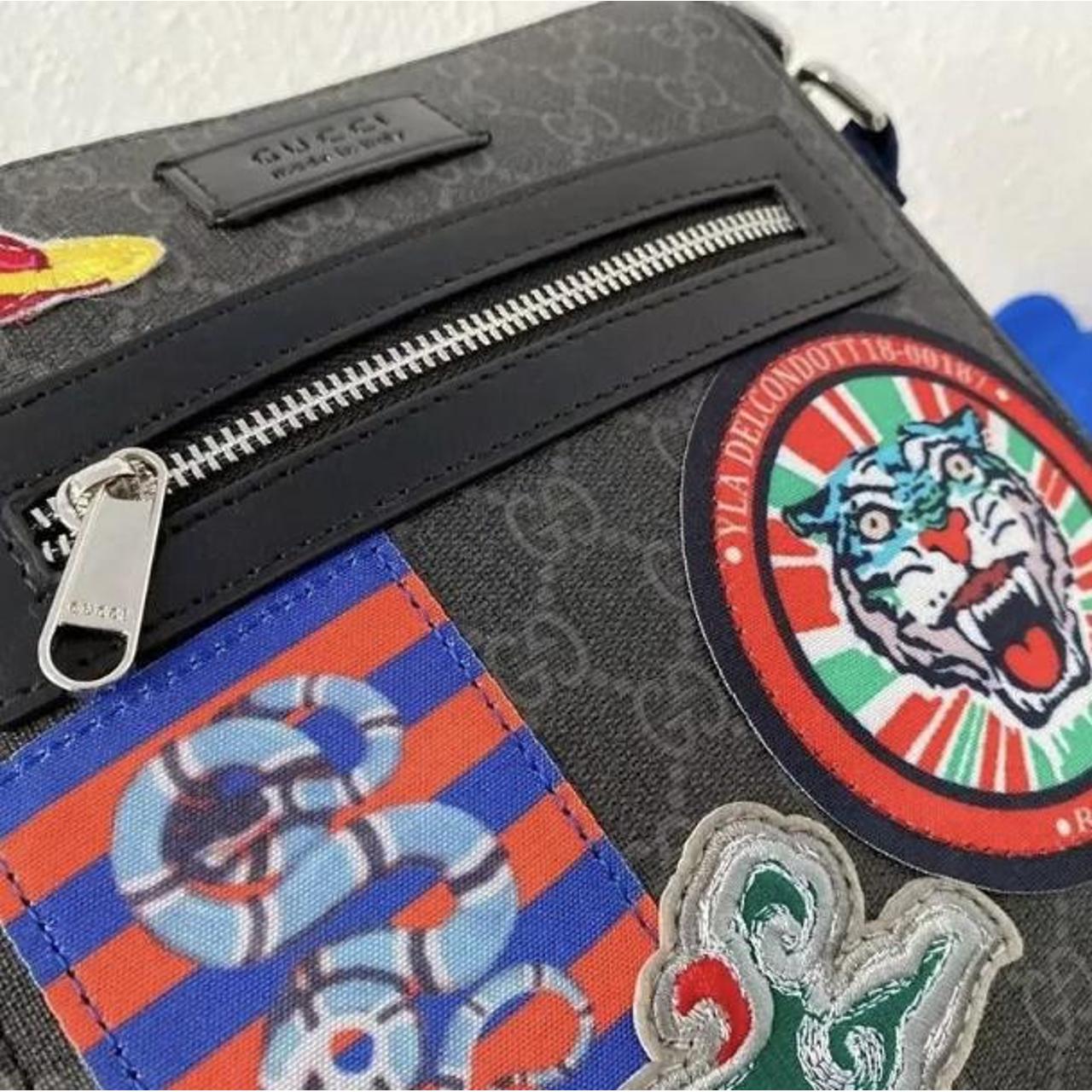 gucci mens bag lion badge shipping will take 2-3... - Depop