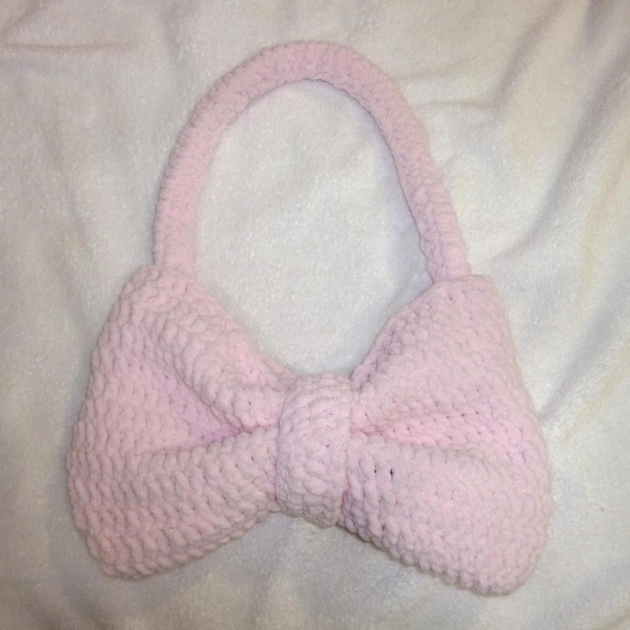 Hand-made crochet pink bow bag 🩷 - DM for any... - Depop