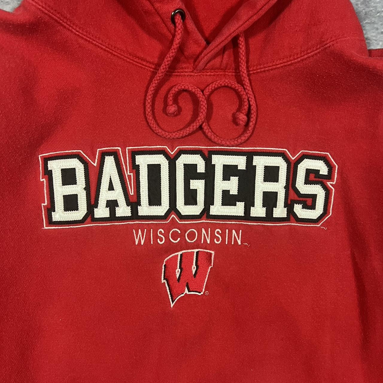 Vintage Wisconsin badgers hoodie Size: no tag but... - Depop