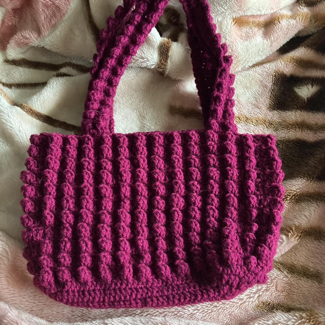 handmade crochet popcorn tote bag ! - about 8”/20cm... | Depop