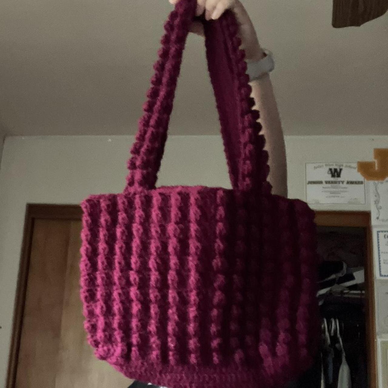 handmade crochet popcorn tote bag ! - about 8”/20cm... | Depop
