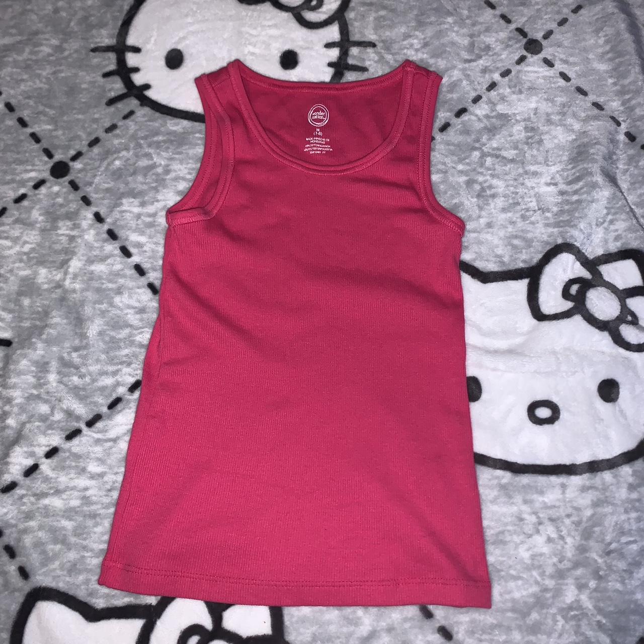 Pink faded glory cropped tank size medium - Depop