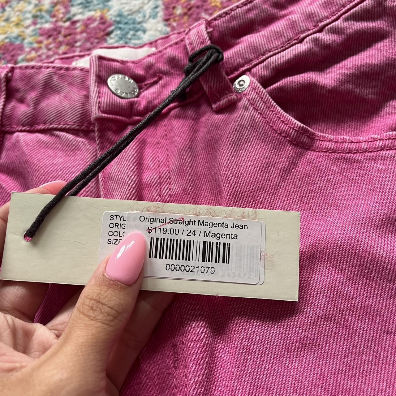 ROLLA’s original high rise straight jeans in pink -... | Depop