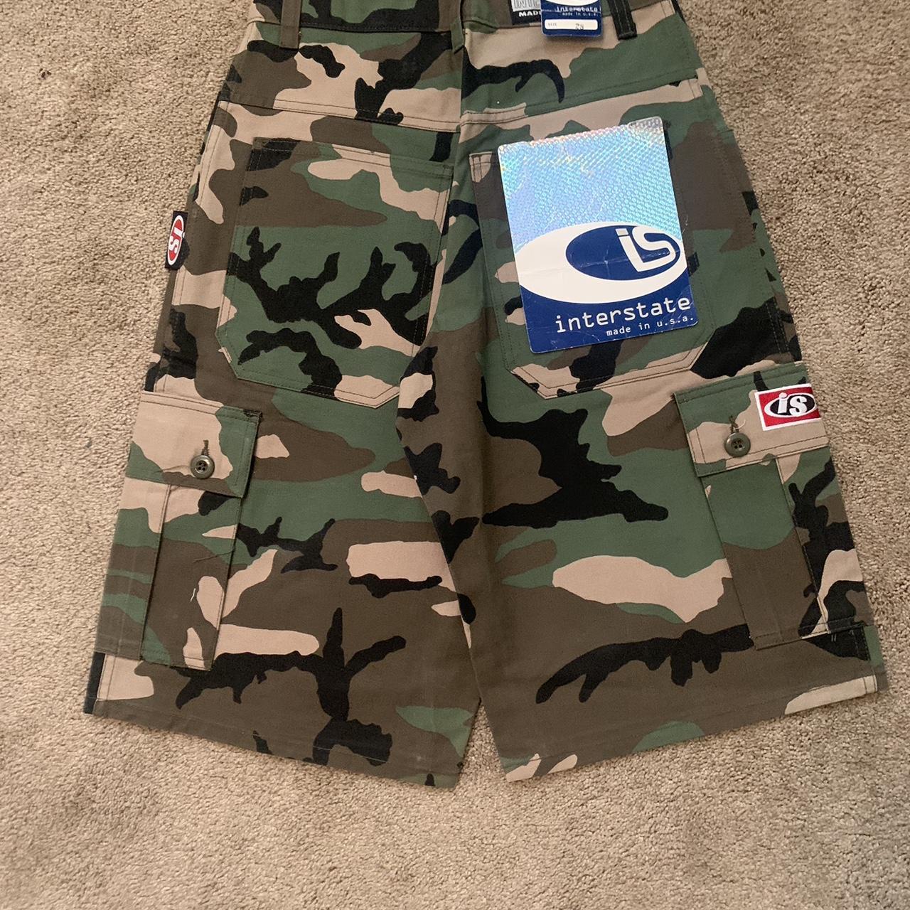 Brand new interstate camo jorts really baggy Leg... - Depop