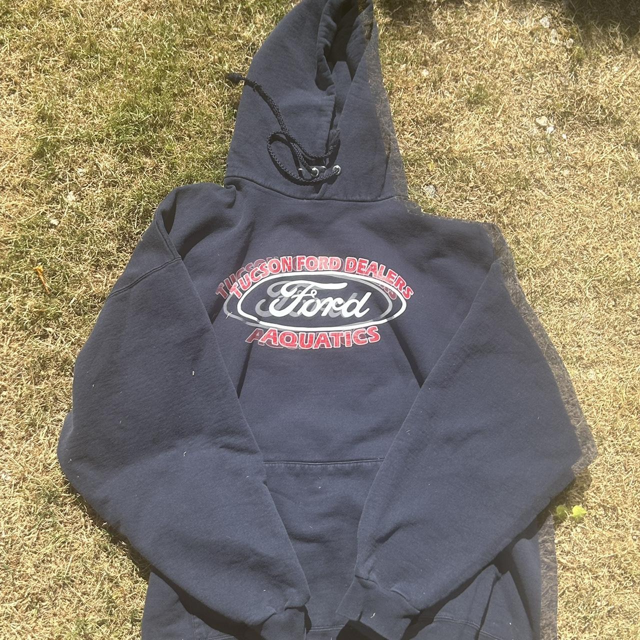 FORD heavyweight Hoodie Sz: XL Navy Blue - Depop