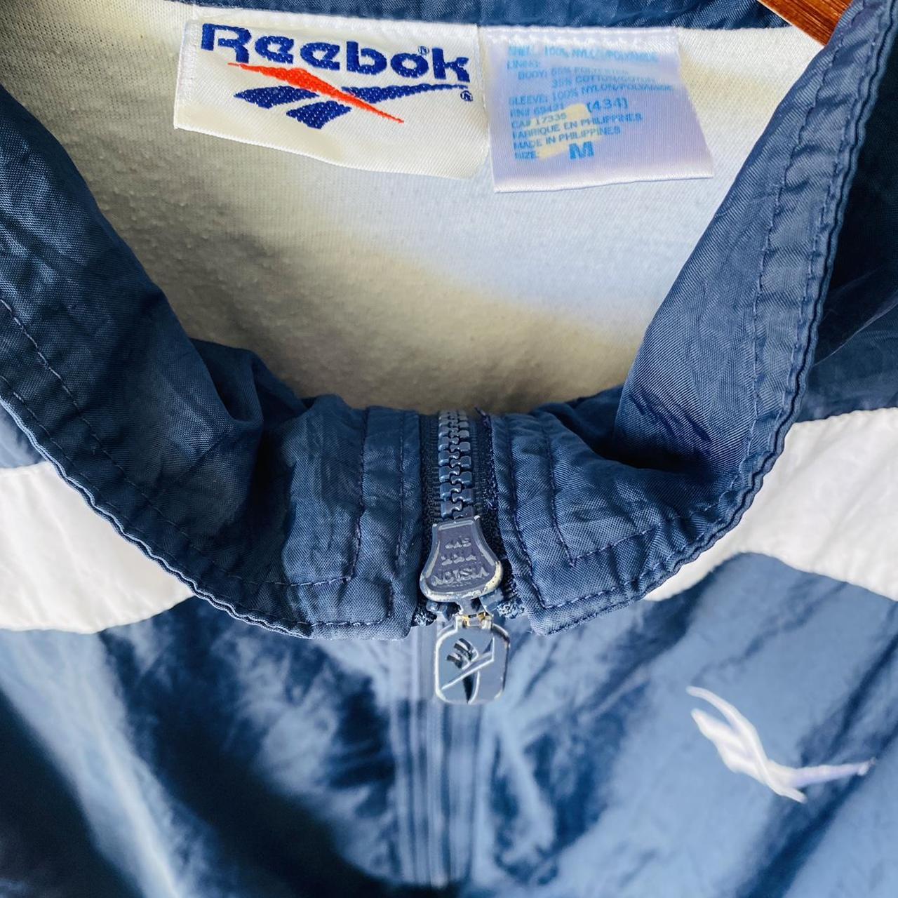 Vintage Red White and Blue Reebok Flag Windbreaker -... - Depop