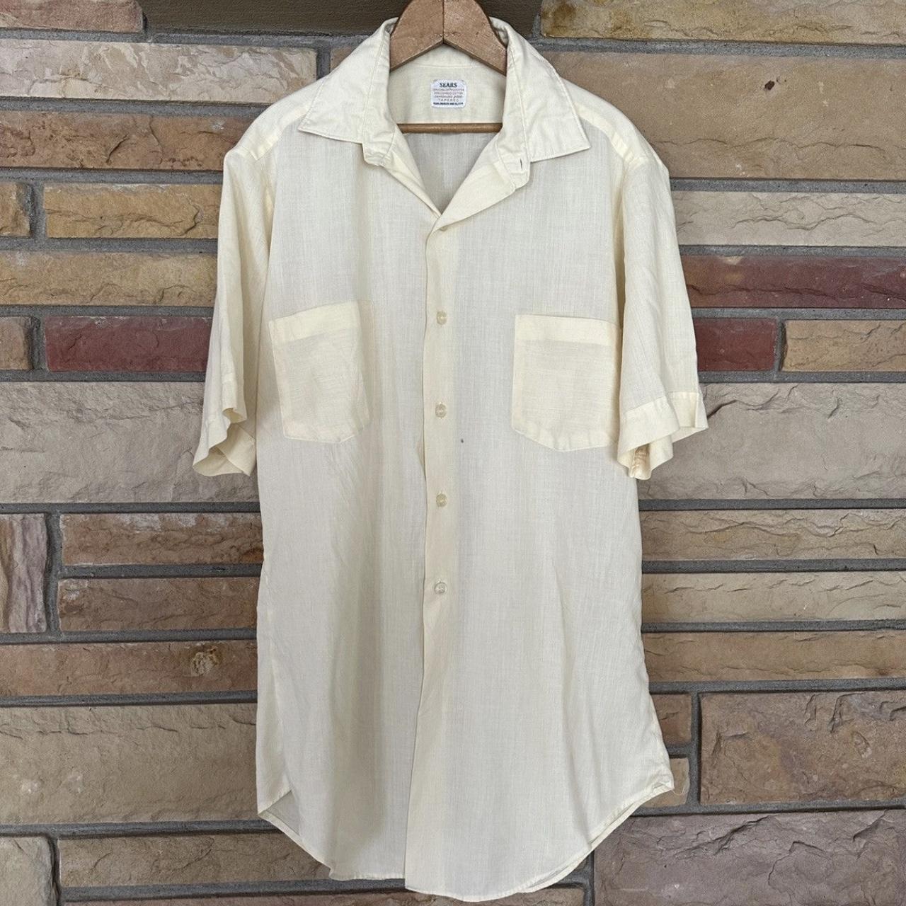 Vintage 60s Sears Sanforized Tapered Button Down... - Depop