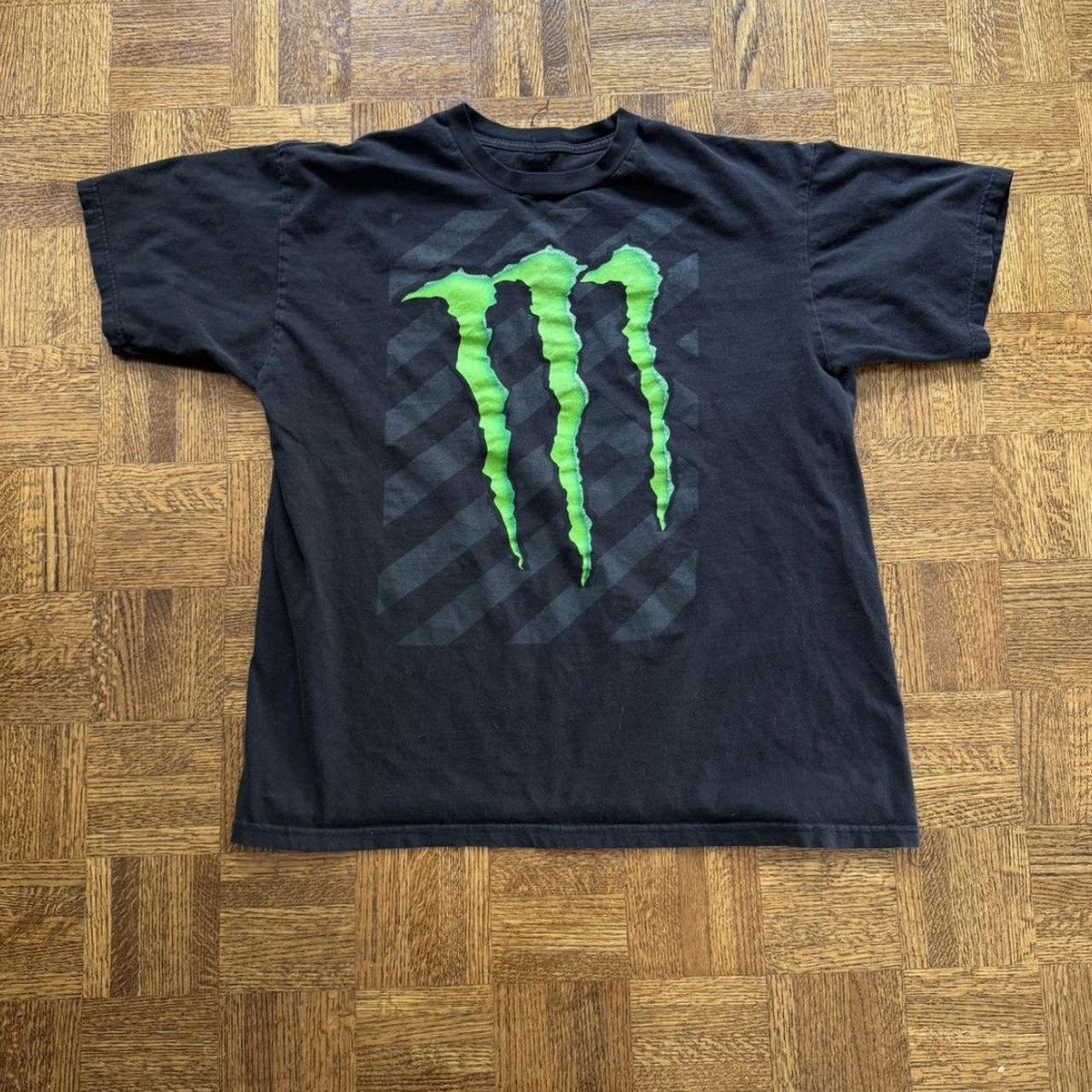 Vintage Y2K Monster Energy Logo Graphic Tee Chest:... | Depop