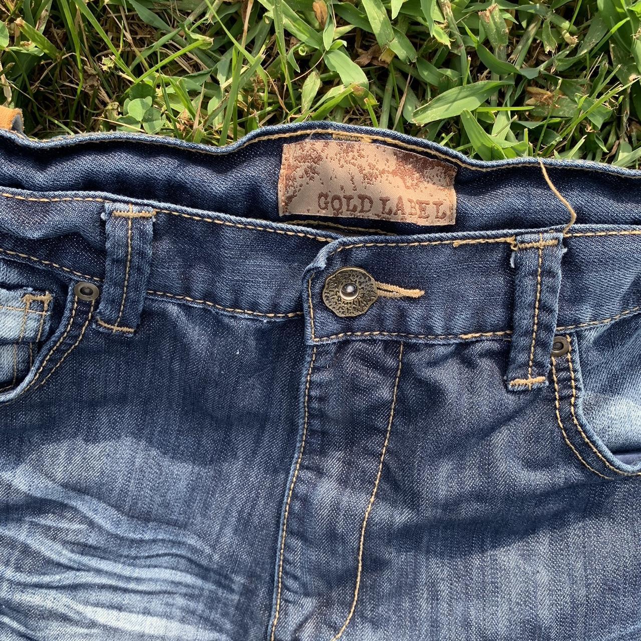 Gold label y2k jeans awesome fades in front and... - Depop