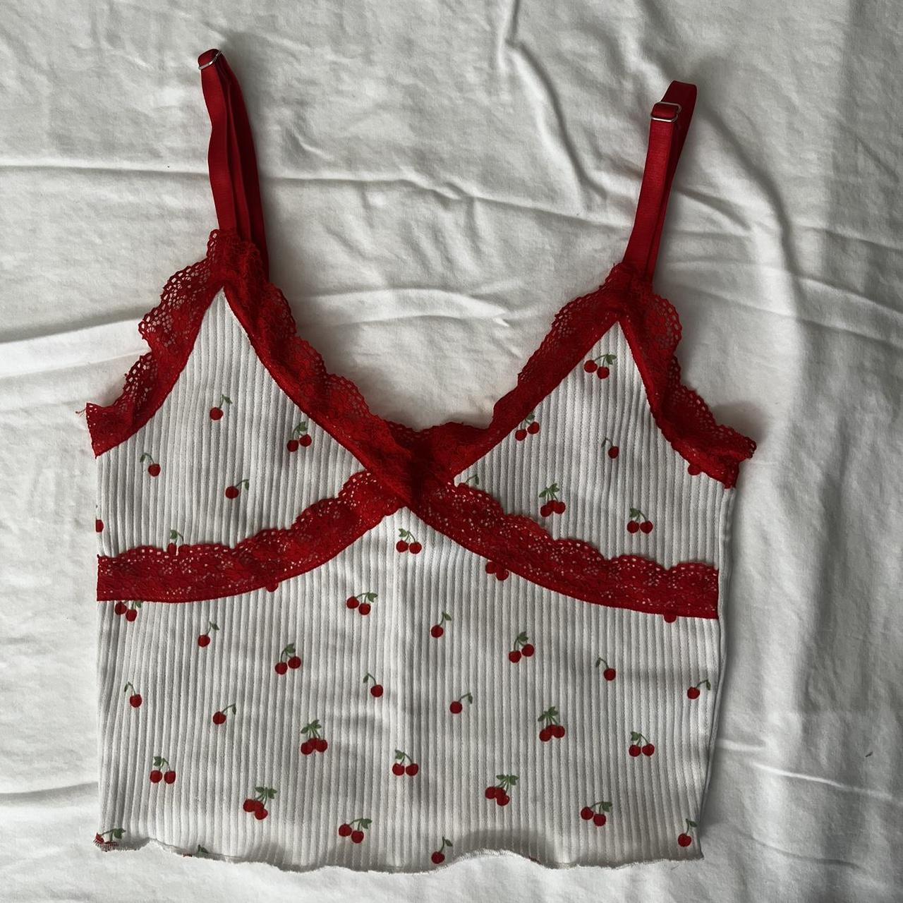 H&M Cherry Tank XS - Depop