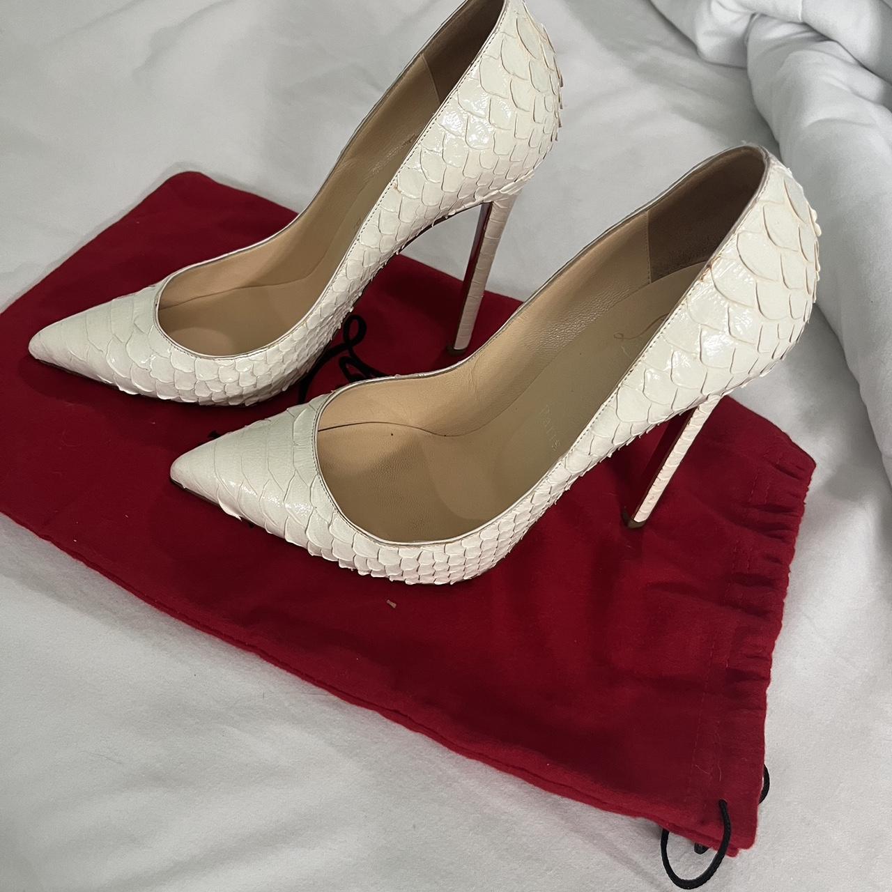 Christian louboutin white so Kate heels - Depop