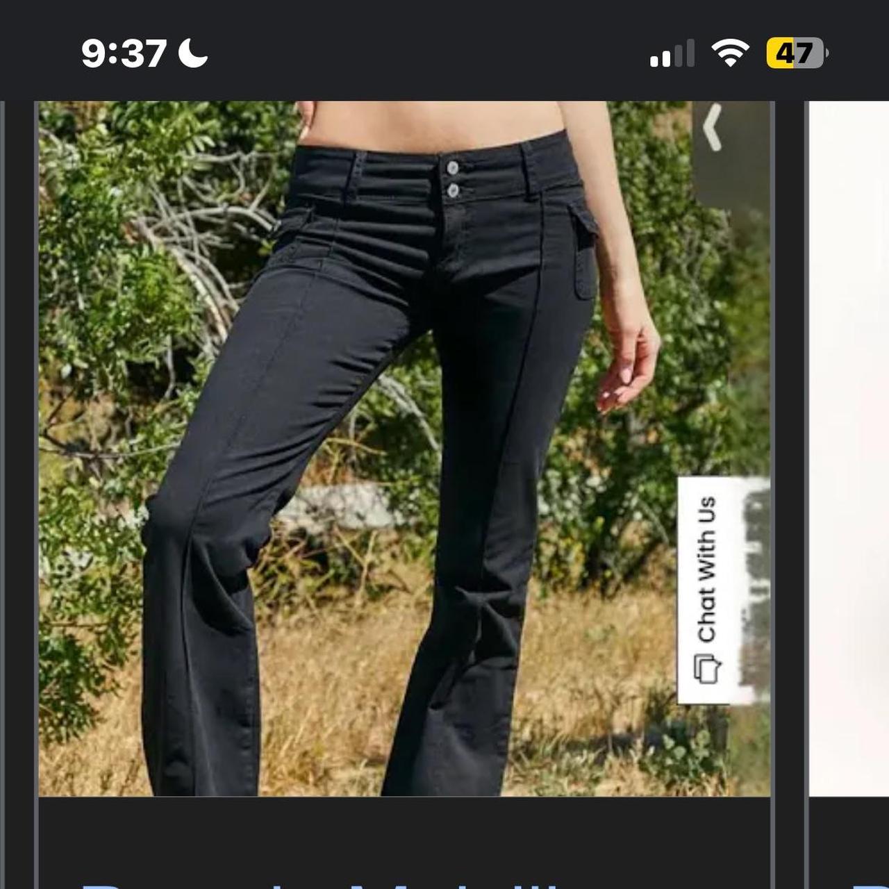 brandy melville black low rise flare jeans #flares... - Depop