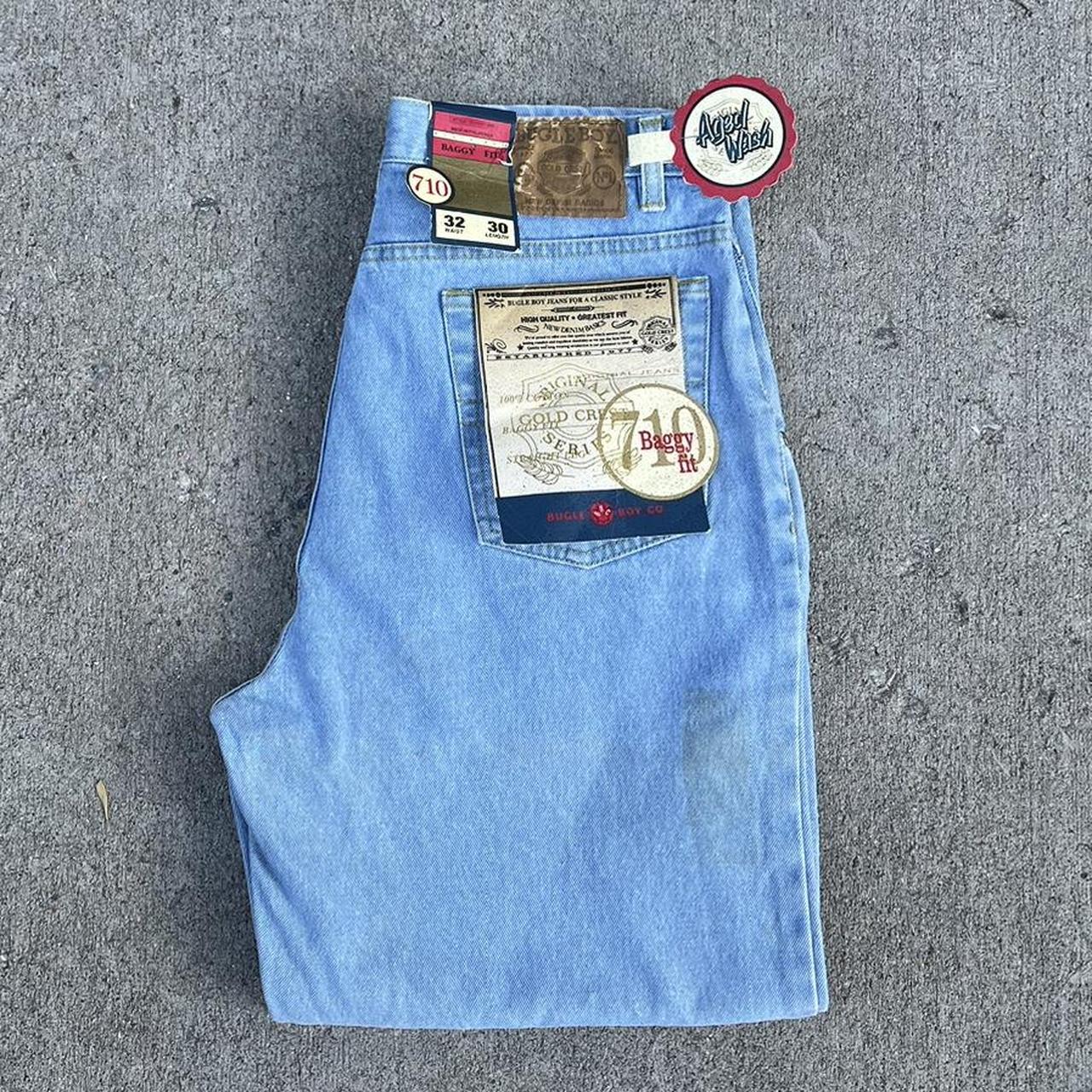 Deadstock 90s Bugle Boy Baggy Fit Denim Jeans with... | Depop