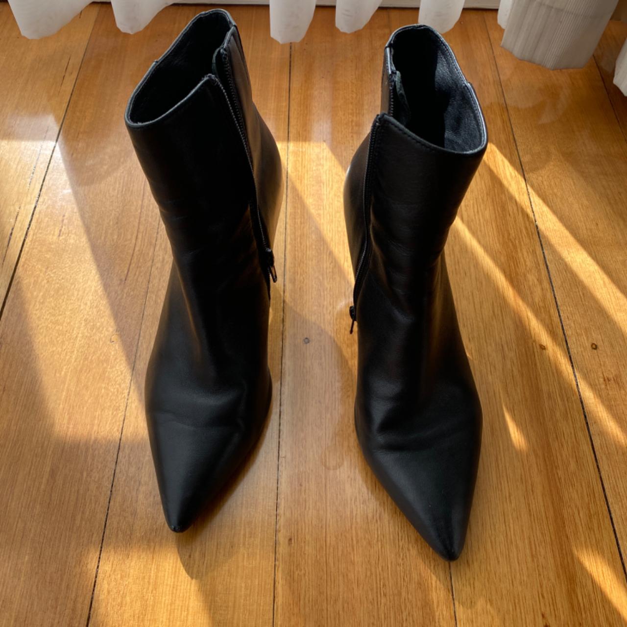 Seed black leather boots. Size 40. Classic... - Depop