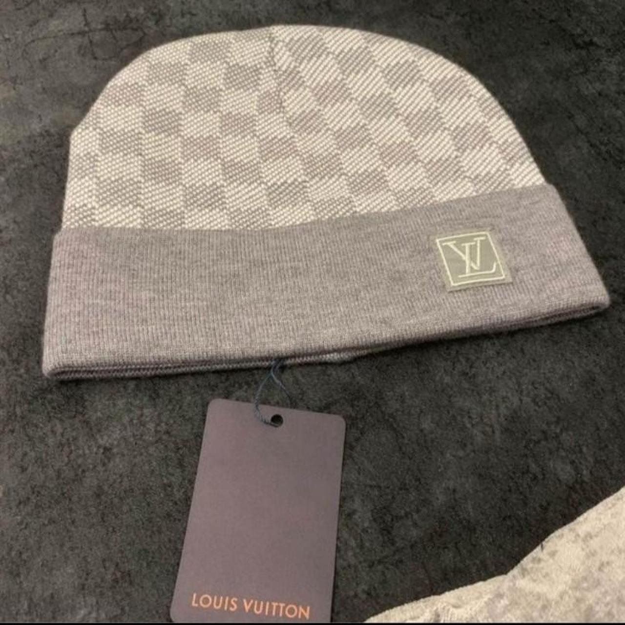 Louis Vuitton LV GREY beanie hat good quality 1-3... - Depop