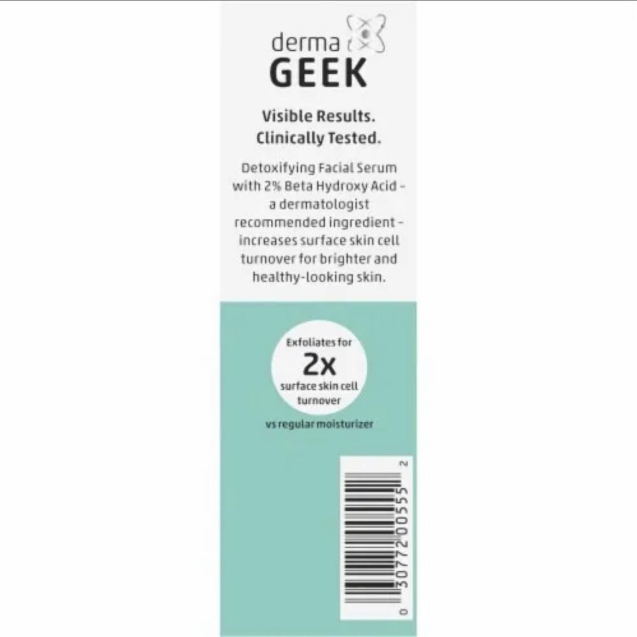 Derma Geek Detoxifying Facial Serum 2% Beta Hydroxy... - Depop